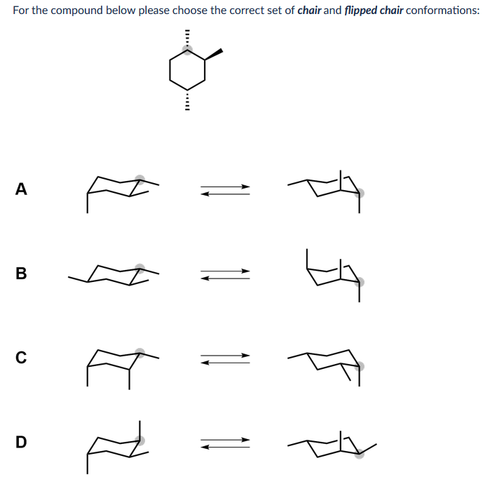 Solved For the compound below please choose the correct set | Chegg.com