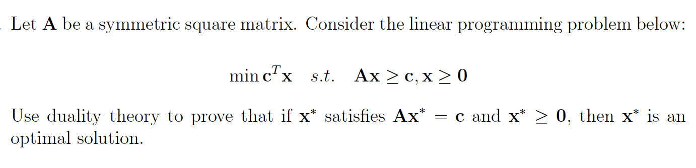 Solved Let A be a symmetric square matrix. Consider the | Chegg.com