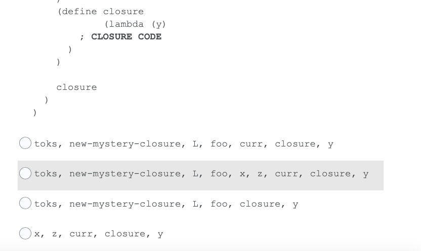 Solved Question 10 (1 point) Consider the following Scheme | Chegg.com
