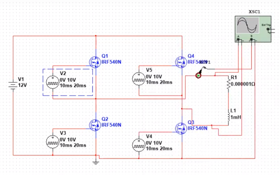 Sample of a simple full bridge inverter USING | Chegg.com