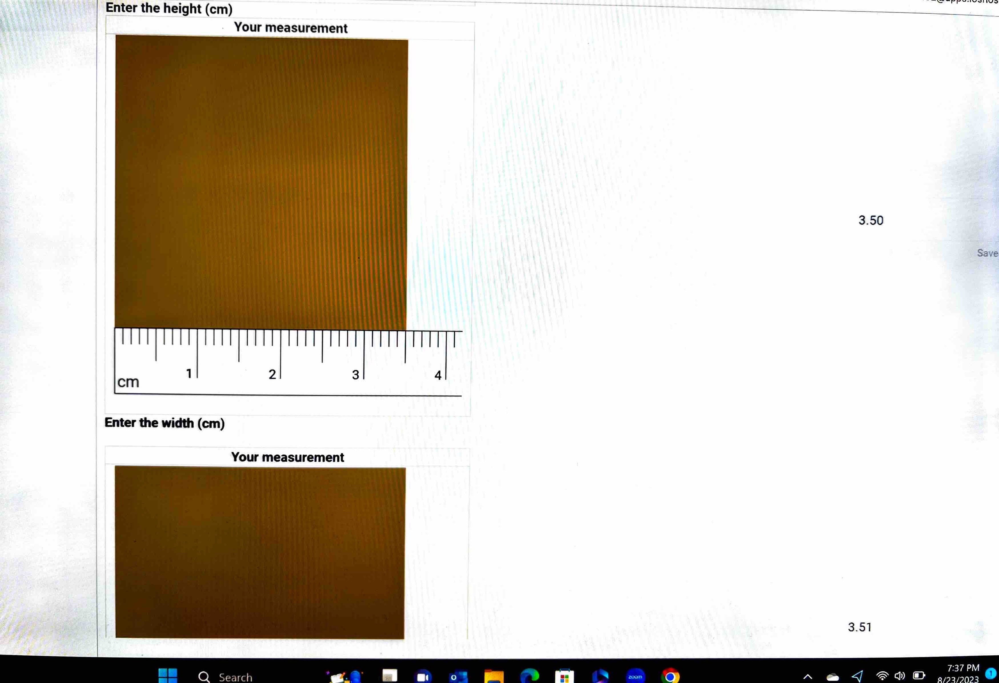 Aluminum foil dimensions: Width of aluminum foil (cm) | Chegg.com