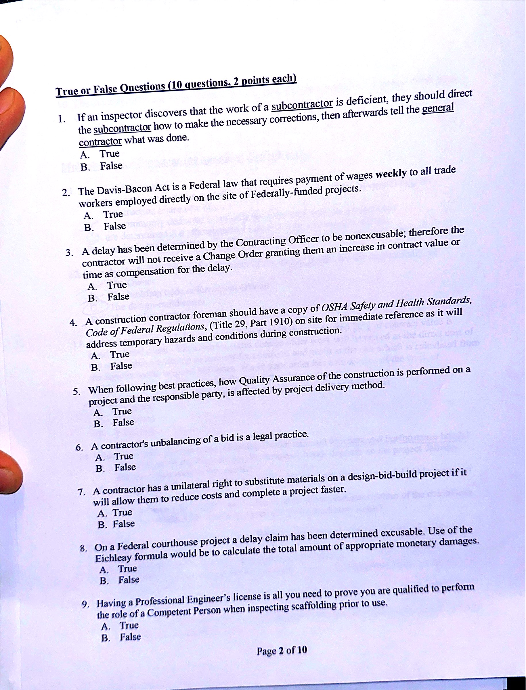 Solved 1. If an inspector discovers that the work of a | Chegg.com