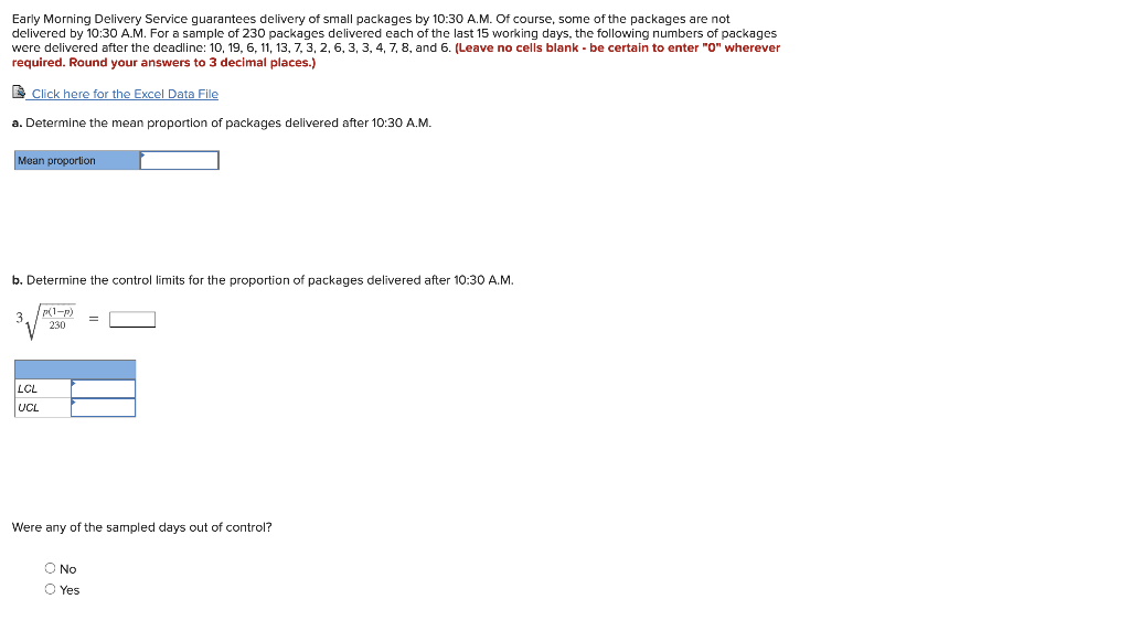 Solved Early Morning Delivery Service guarantees delivery of | Chegg.com