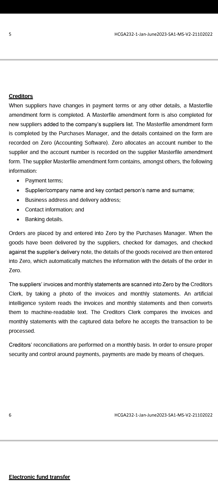 Solved Creditors When suppliers have changes in payment | Chegg.com