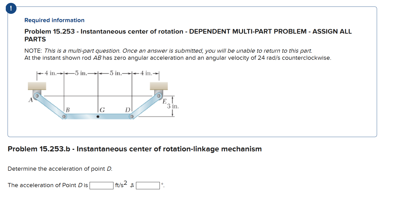Solved Required informationProblem 15.253 - ﻿Instantaneous | Chegg.com