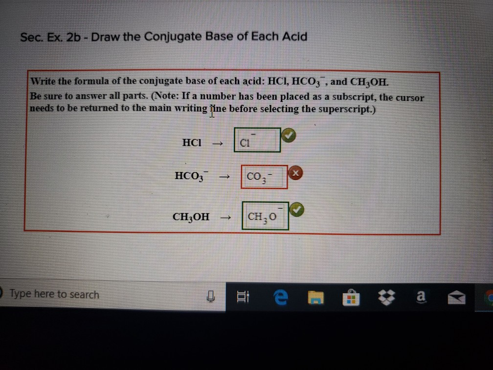 Solved Sec. Ex. 2b-Draw the Conjugate Base of Each Acid | Chegg.com