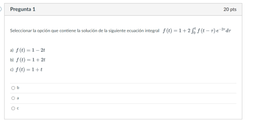 Solved Seleccionar la opción que contiene la solución de la | Chegg.com