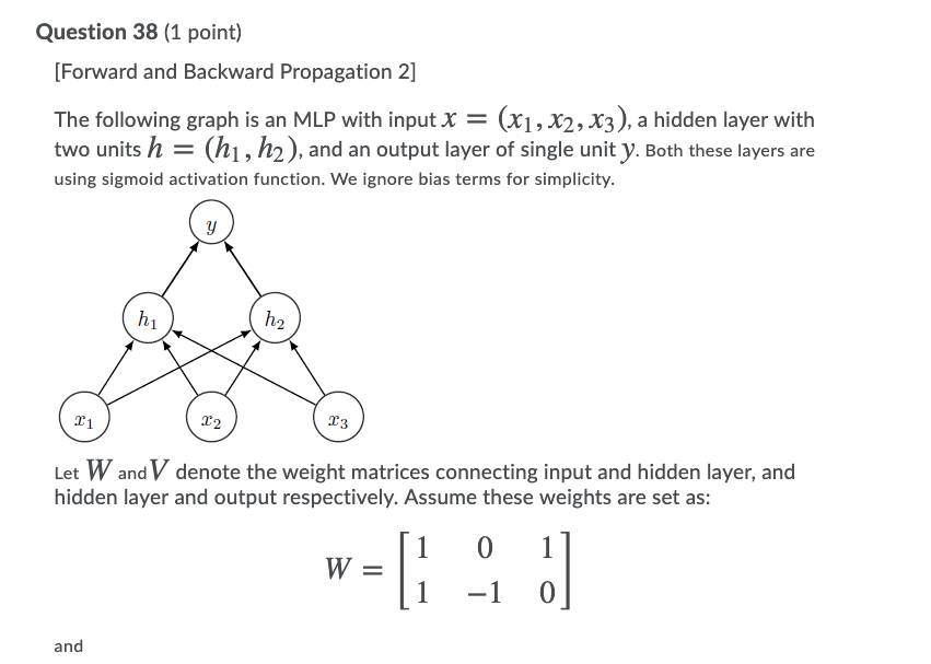 Solved Question 38 (1 point) [Forward and Backward | Chegg.com