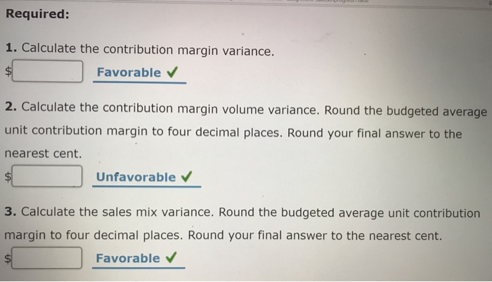 Solved Contribution Margin Variance, Contribution Margin | Chegg.com