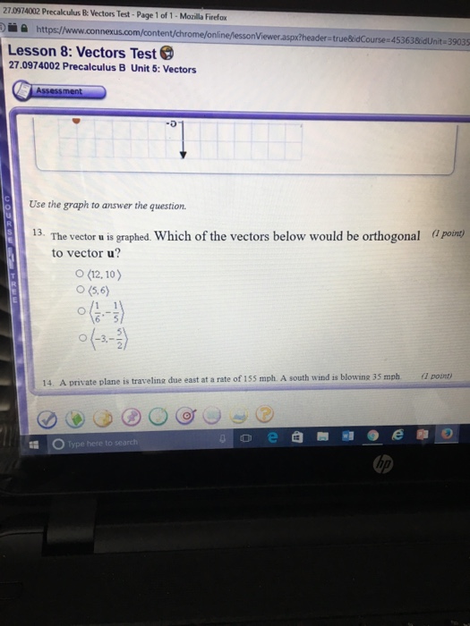 Solved 270974002 Precalculus Be Vectors Test-Page 1 of | Chegg.com