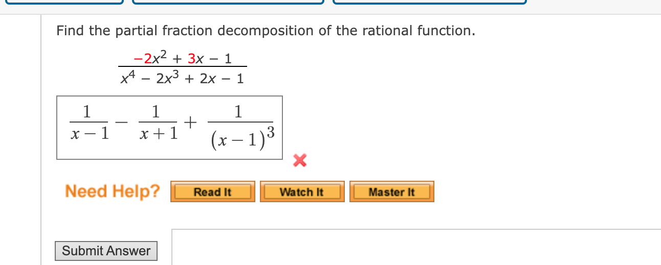 Solved Find the partial fraction decomposition of the | Chegg.com