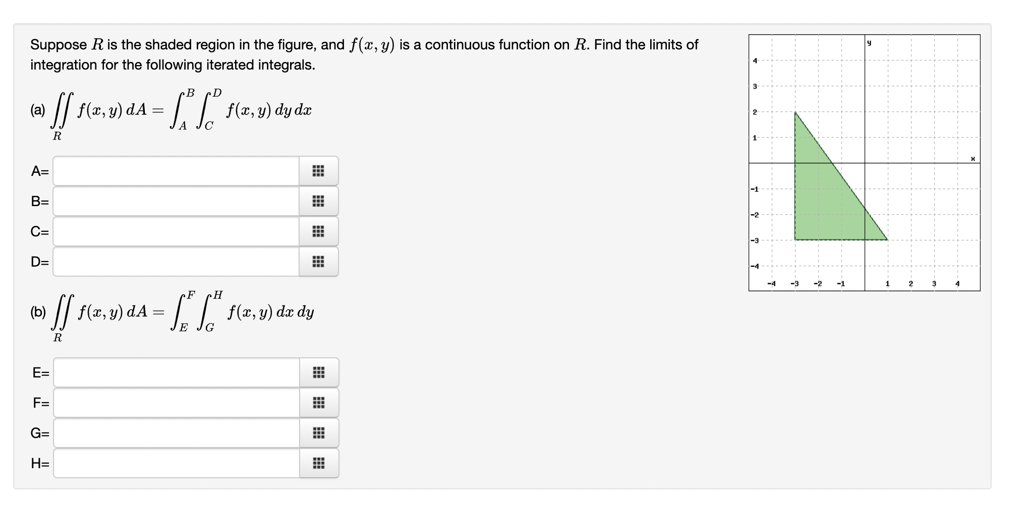 Solved Suppose R is the shaded region in the figure, and | Chegg.com