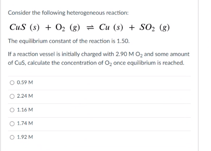 Solved Consider the following heterogeneous reaction: | Chegg.com