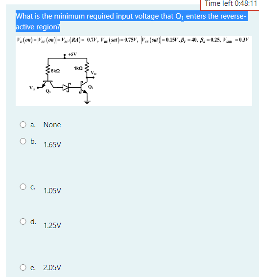 Solved What is the minimum required input voltage that Q1 | Chegg.com