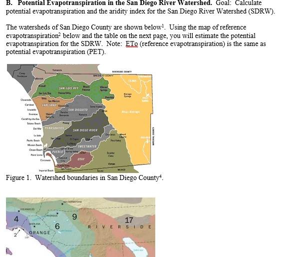 Solved B. Potential Evapotranspiration in the San Diego | Chegg.com