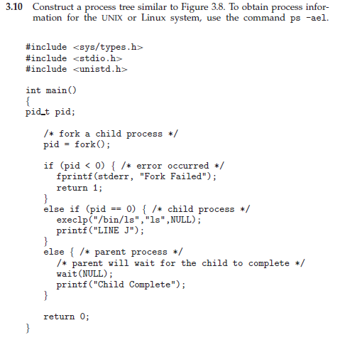 Solved 3.10 Construct a process tree similar to Figure 3.8. | Chegg.com