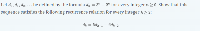 Solved Let do, di, d2,... be defined by the formula dm = 3” | Chegg.com