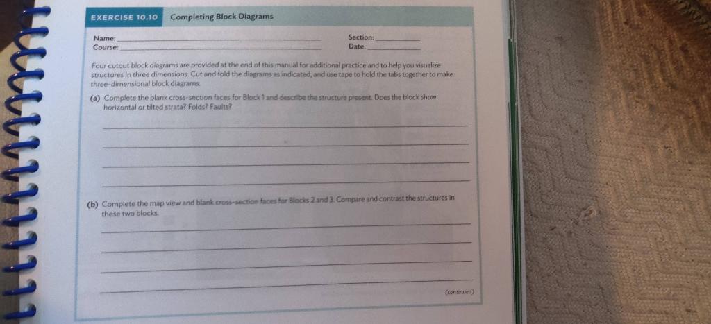 Solved EXERCISE 10.10 Completing Block Diagrams Name: | Chegg.com