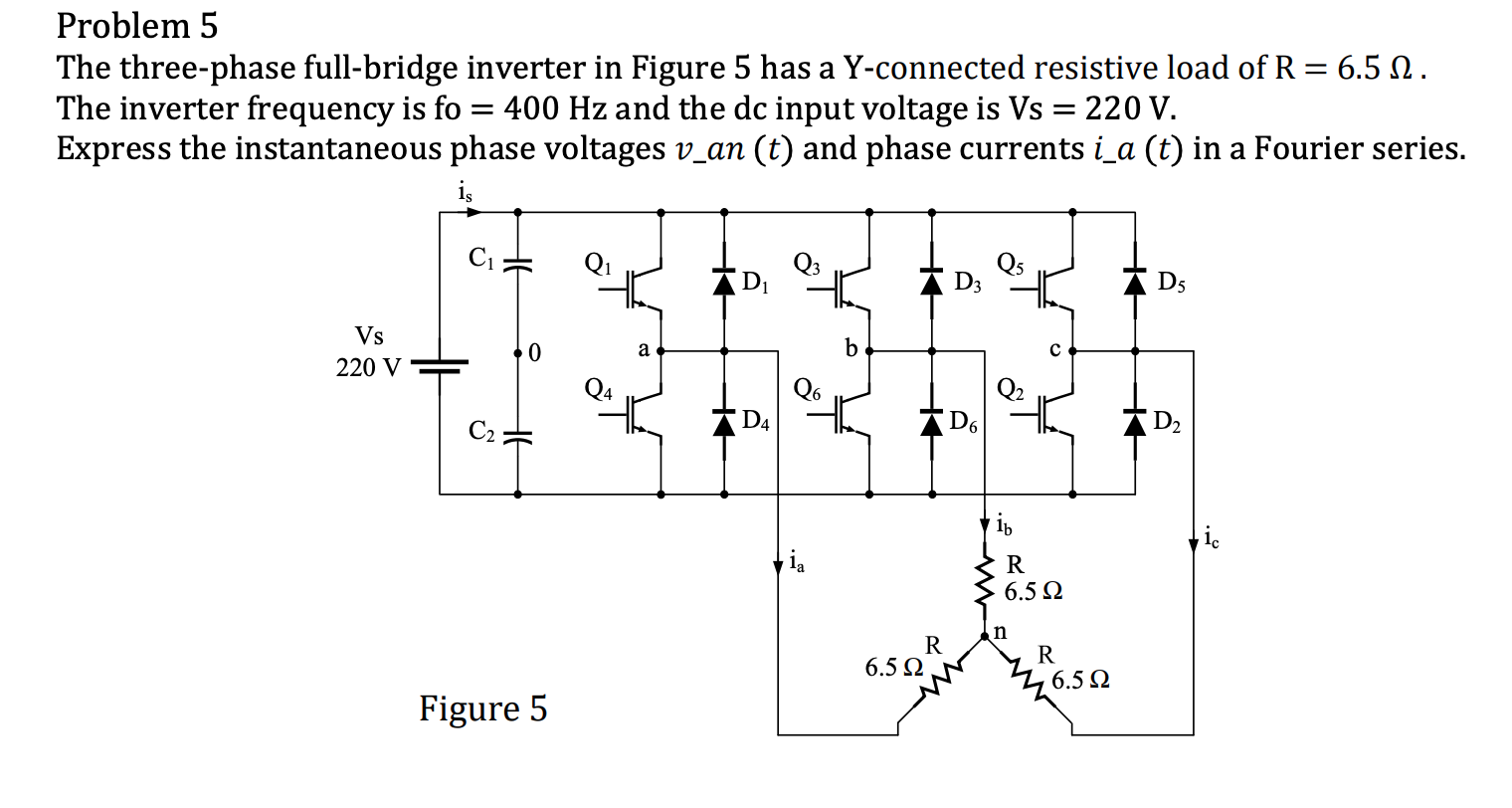 Solved Problem 5 The three-phase full-bridge inverter in | Chegg.com