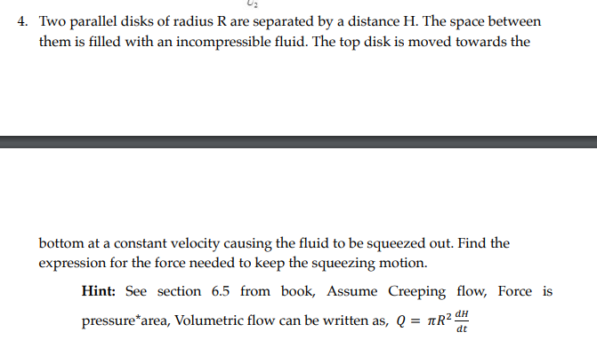 Solved 4. Two parallel disks of radius R are separated by a | Chegg.com