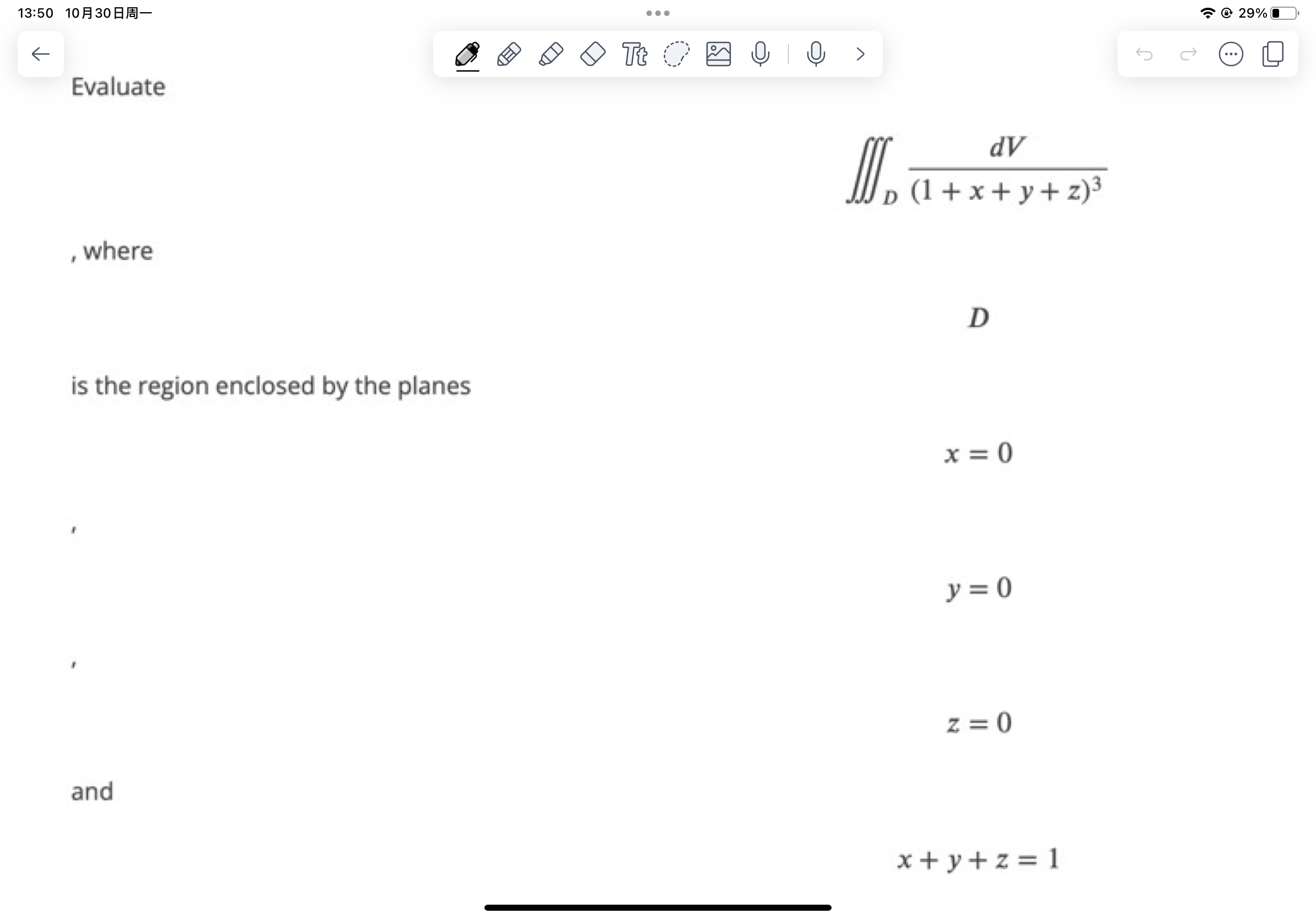 Solved ∭D(1+x+y+z)3dV , where D is the region enclosed by | Chegg.com