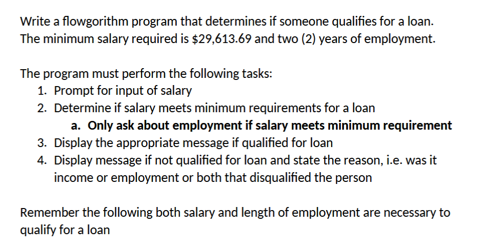 Solved Write A Flowgorithm Program That Determines If