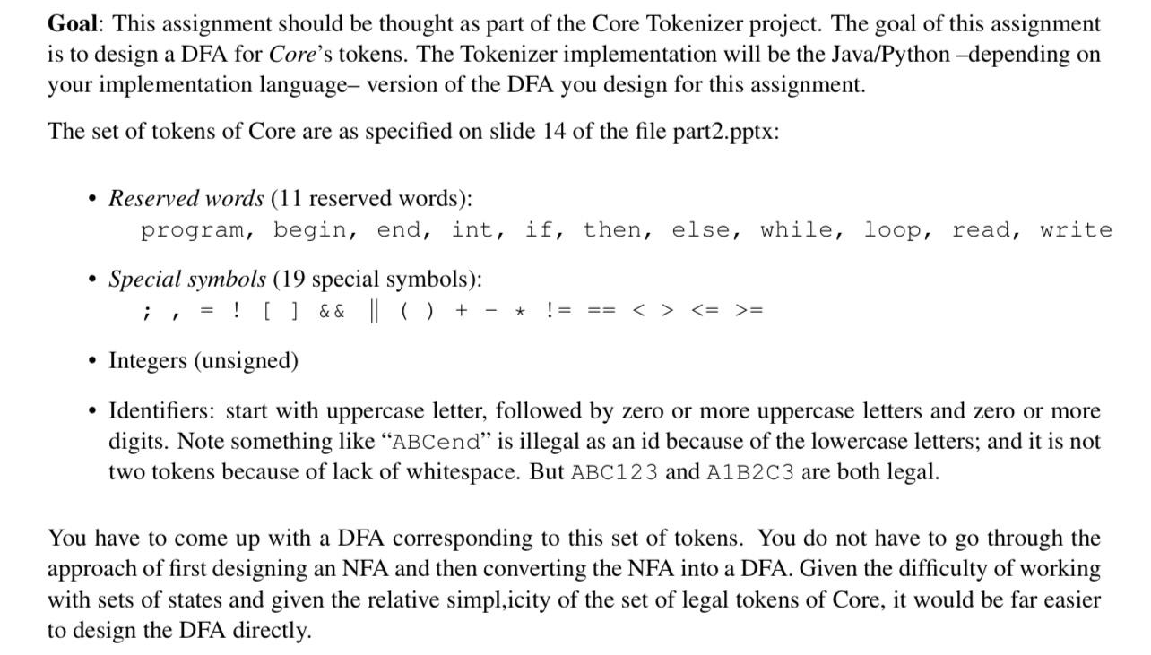 Solved Goal This Assignment Should Be Thought As Part Of 