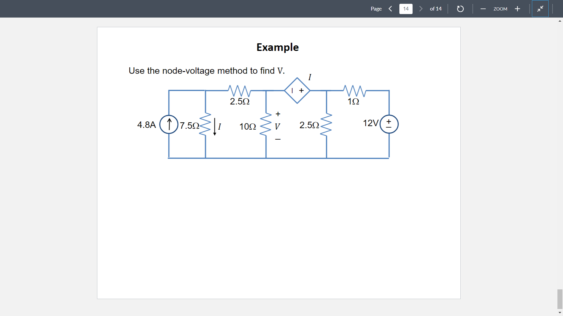 Solved Use node-voltage method to find V. | Chegg.com