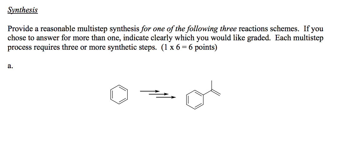 Solved Synthesis Provide a reasonable multistep synthesis | Chegg.com