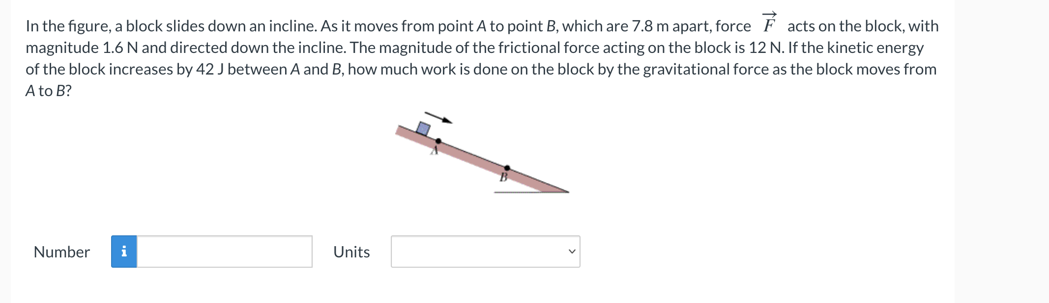 Solved In the figure, a block slides down an incline. As it | Chegg.com