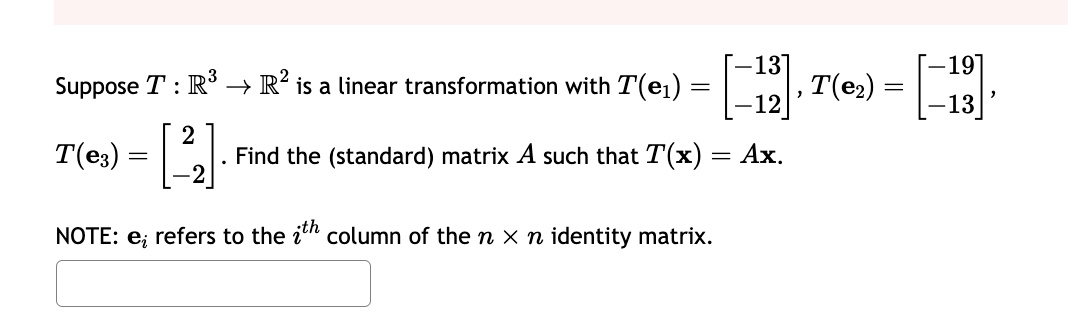 Solved Suppose T is a linear transformation, where | Chegg.com