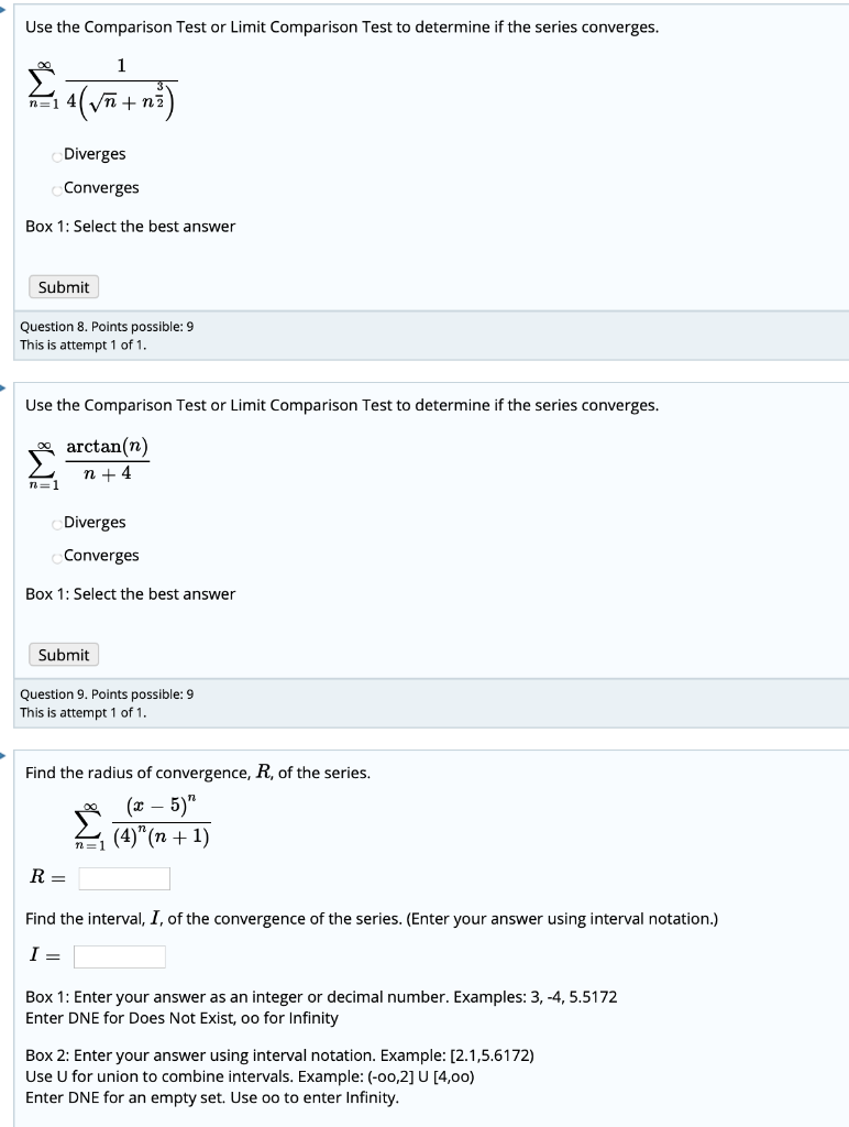 Solved Use the Comparison Test or Limit Comparison Test to | Chegg.com