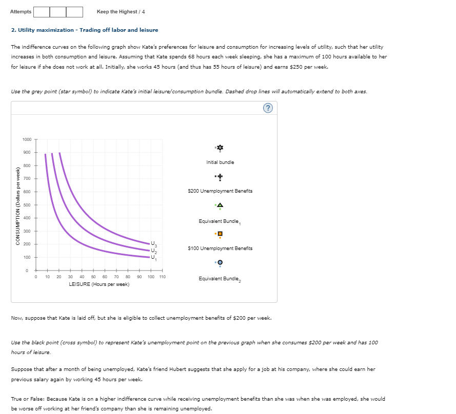 Solved 2 Utility Maximization Trading Off Labor And