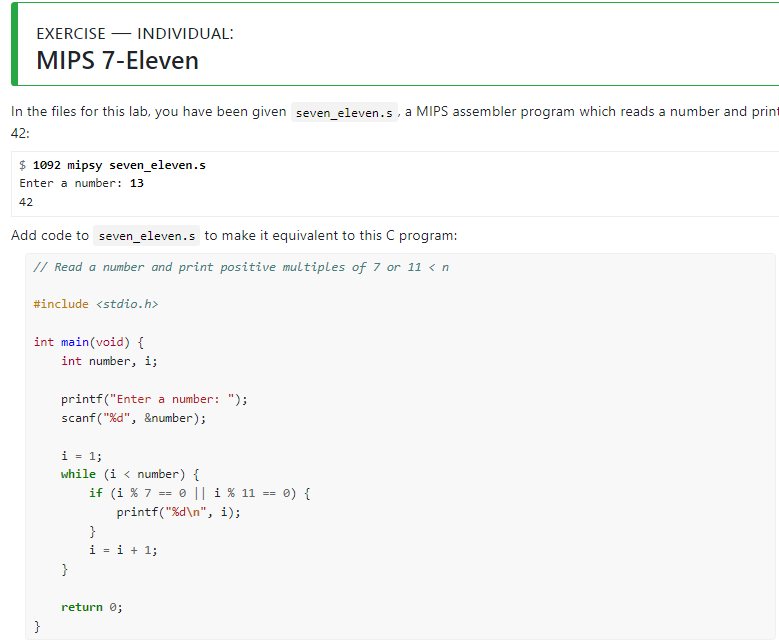 Solved EXERCISE - INDIVIDUAL: MIPS 7-Eleven In the files for | Chegg.com Solved EXERCISE - INDIVIDUAL: MIPS 7-Eleven In the files for | Chegg.com
