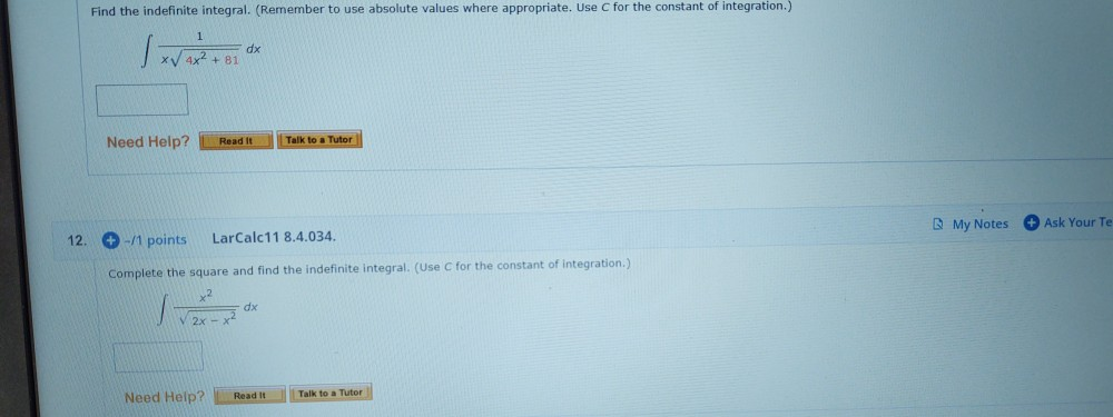 Solved Find the indefinite integral. (Remember to use | Chegg.com