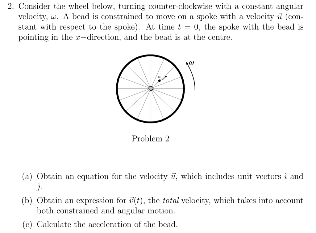 Solved 2. Consider the wheel below, turning | Chegg.com