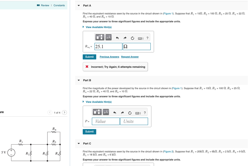 Solved ReviewI Constants Part A Find the equivalent | Chegg.com