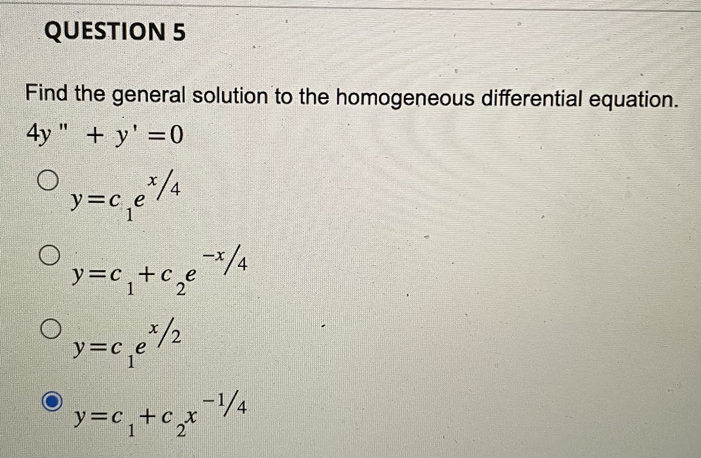 Solved Find the general solution to the homogeneous | Chegg.com