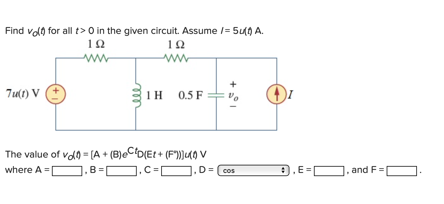 Solved Find v0(t) for all t>0 in the given circuit. Assume | Chegg.com