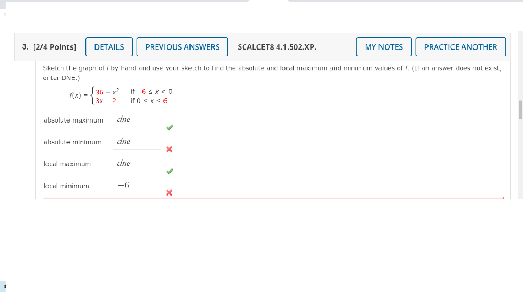 Solved 3. [2/4 Points] DETAILS PREVIOUS ANSWERS SCALCET8 | Chegg.com