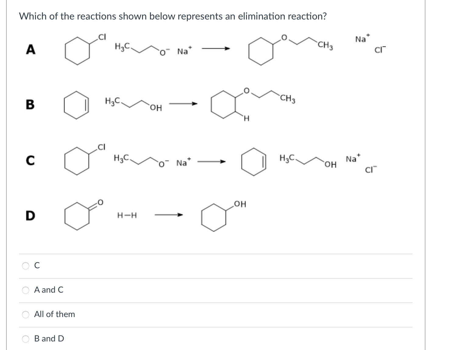 Solved Which of the reactions shown below represents an | Chegg.com