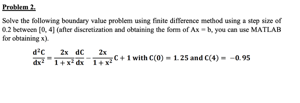 Solved Problem 2 Solve The Following Boundary Value Problem