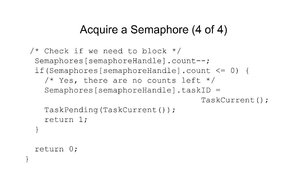 Solved Objectives . Implement simple semaphores that allow | Chegg.com