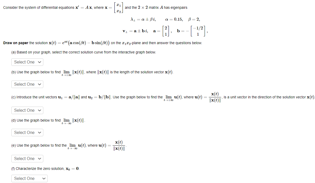 Consider the system of differential equations x' = | Chegg.com