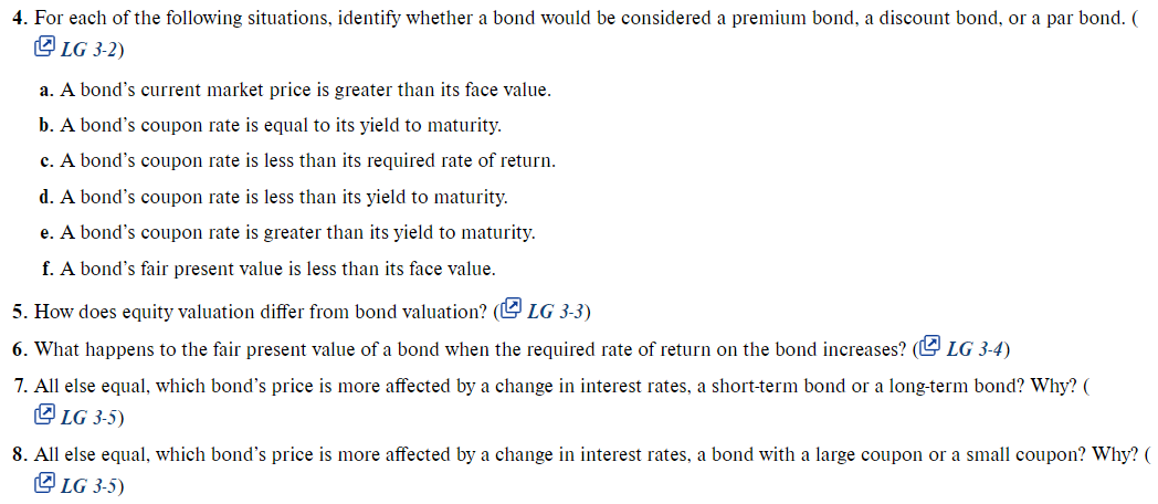 Solved 4. For each of the following situations, identify | Chegg.com