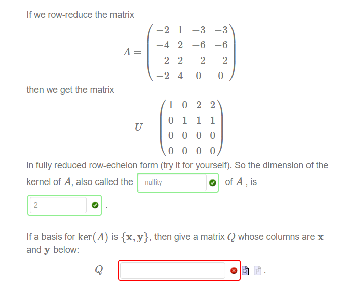Solved If we row-reduce the matrix | Chegg.com