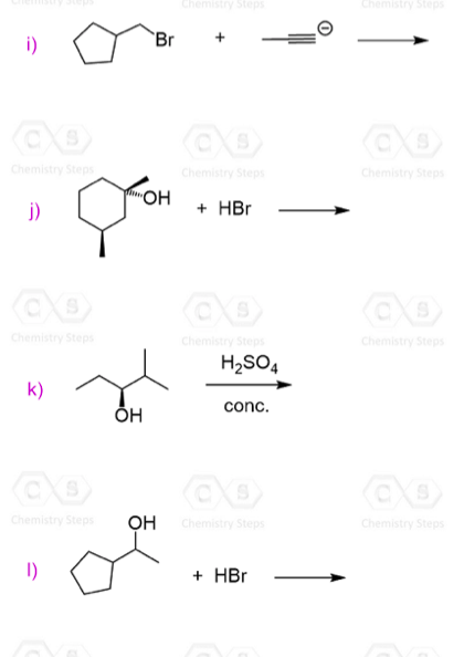 Solved the mechanism as SN1, SN2, E1 or E2 and draw the | Chegg.com