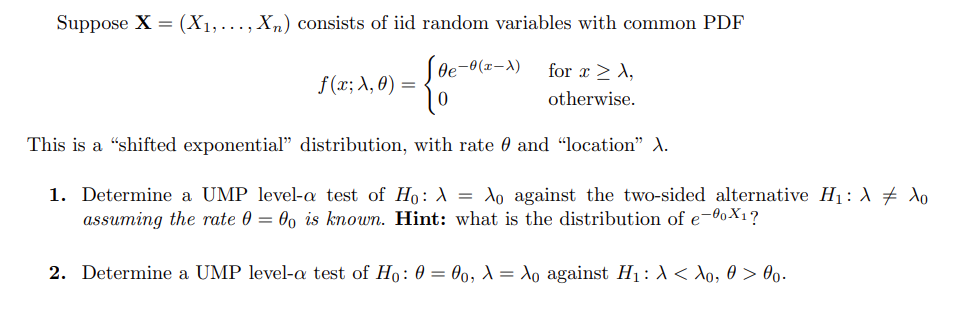 Solved Suppose X = (X1, ..., Xn) consists of iid random | Chegg.com