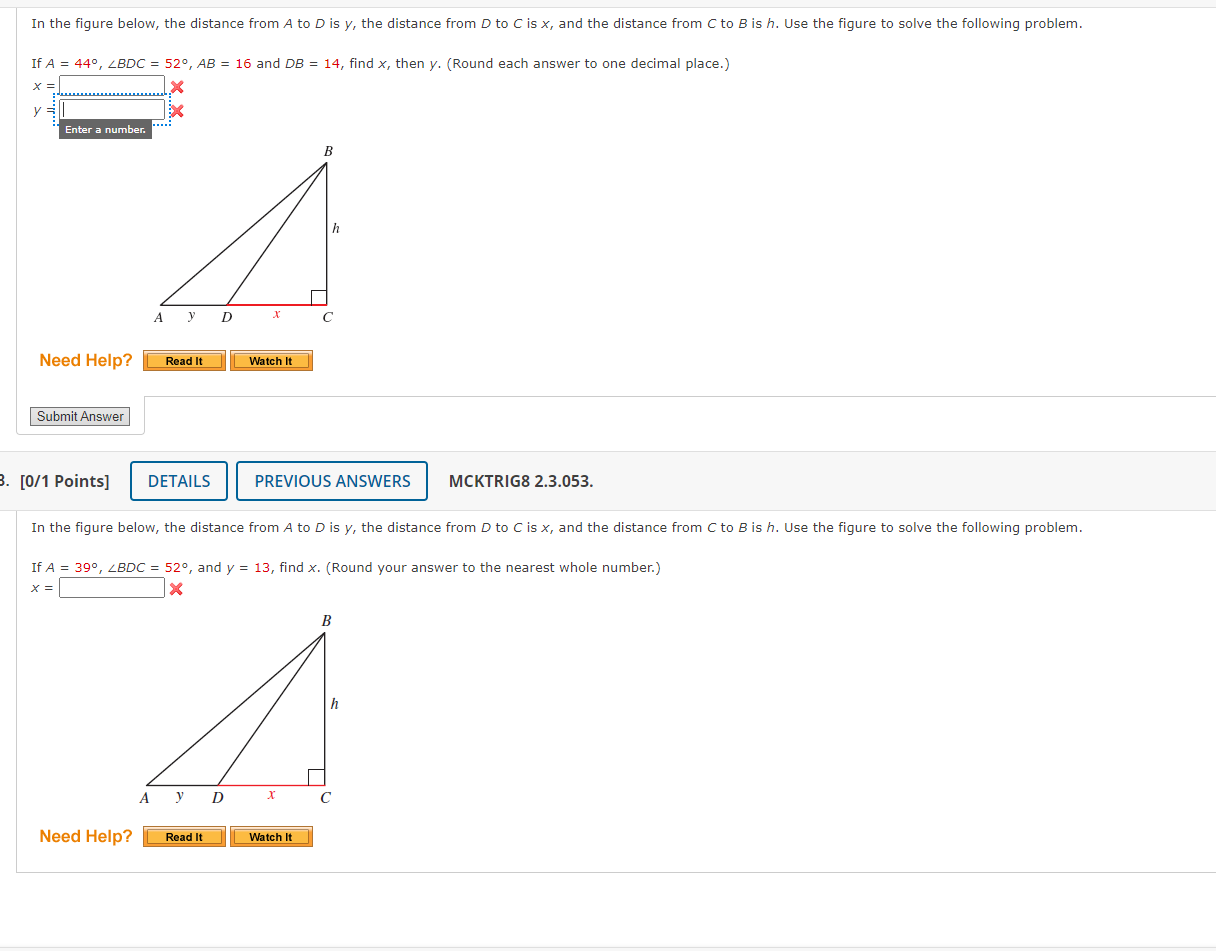 Solved In the figure below, the distance from A to D is y, | Chegg.com