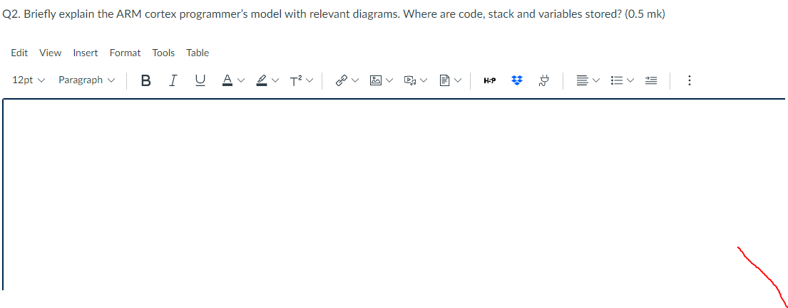 Solved Q2. Briefly explain the ARM Cortex programmer's model | Chegg.com